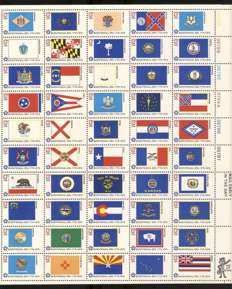 USA 1976 American Revolution 200th/ Bicentenary/ State Flags/ Eagle ...