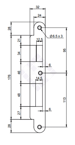 Abloy EA324 Strike Plate 32mm