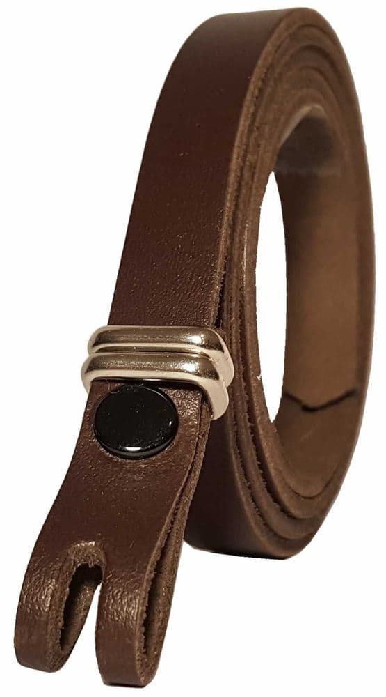 12 5 mm Chocolate Snap Fit Leather Belt