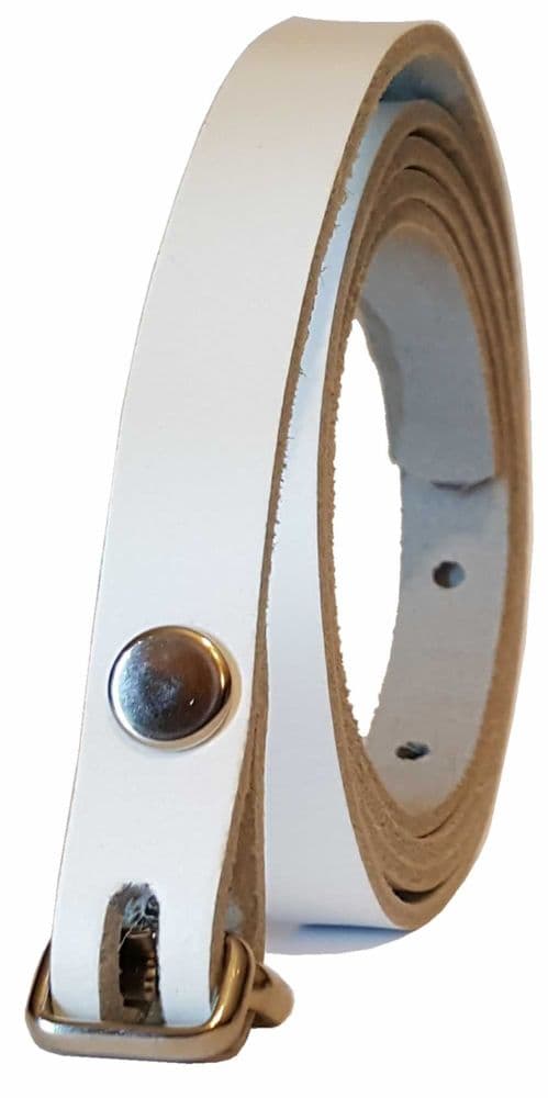 12 5 mm White Snap Fit Leather Belt