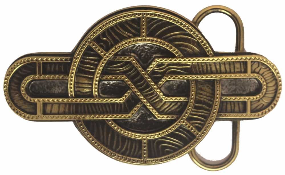 24ct Gold and silver Plated Celtic Eight Belt Buckle with display stand