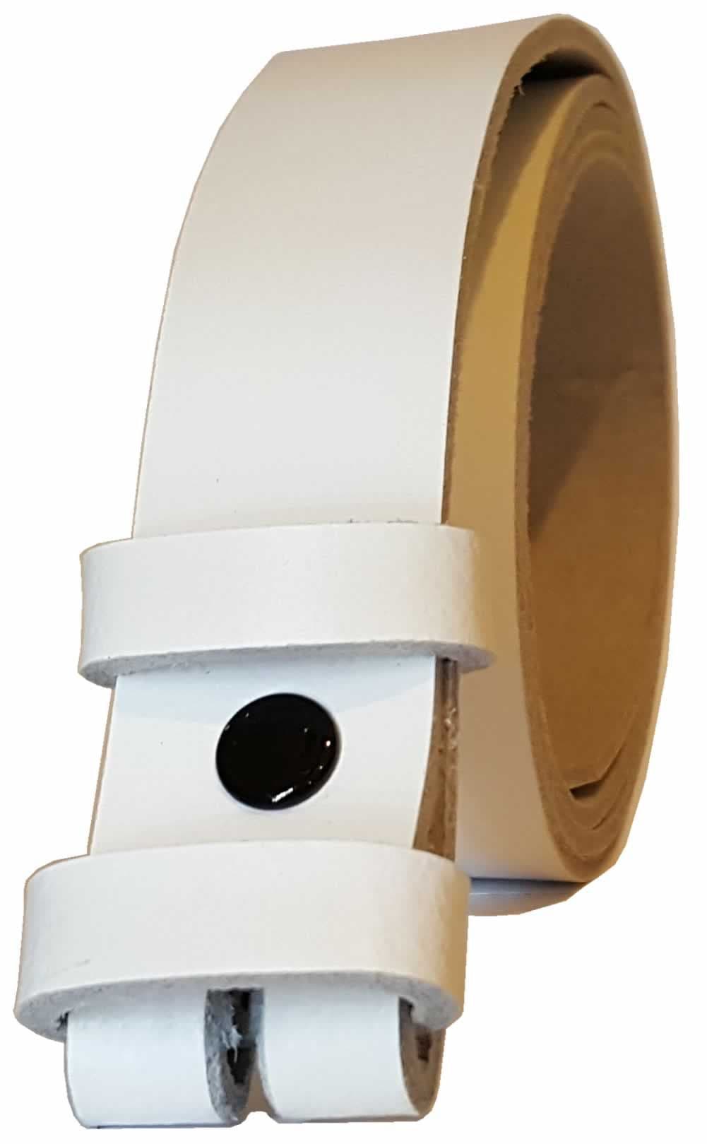 25 mm White Snap Fit Leather Belt