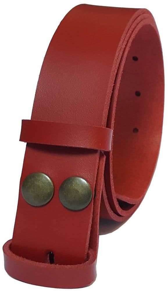 35mm Red Snap Fit Leather Belt