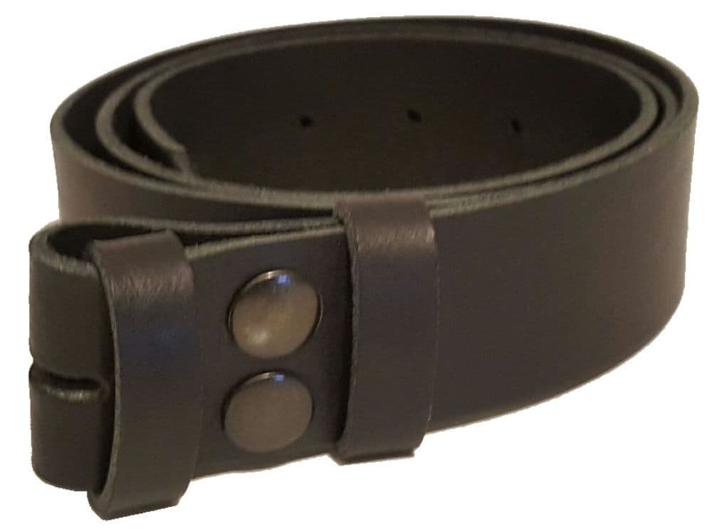38mm Black Smooth Grain Snap Fit Leather Belt 1 5 inches wide
