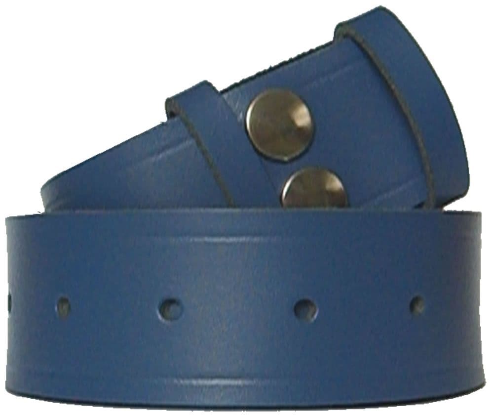 38mm Blue Leather Belt Snap Fit