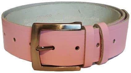 38mm Bucklebox Pink Leather Belt with Detachable Buckle 1 " wide