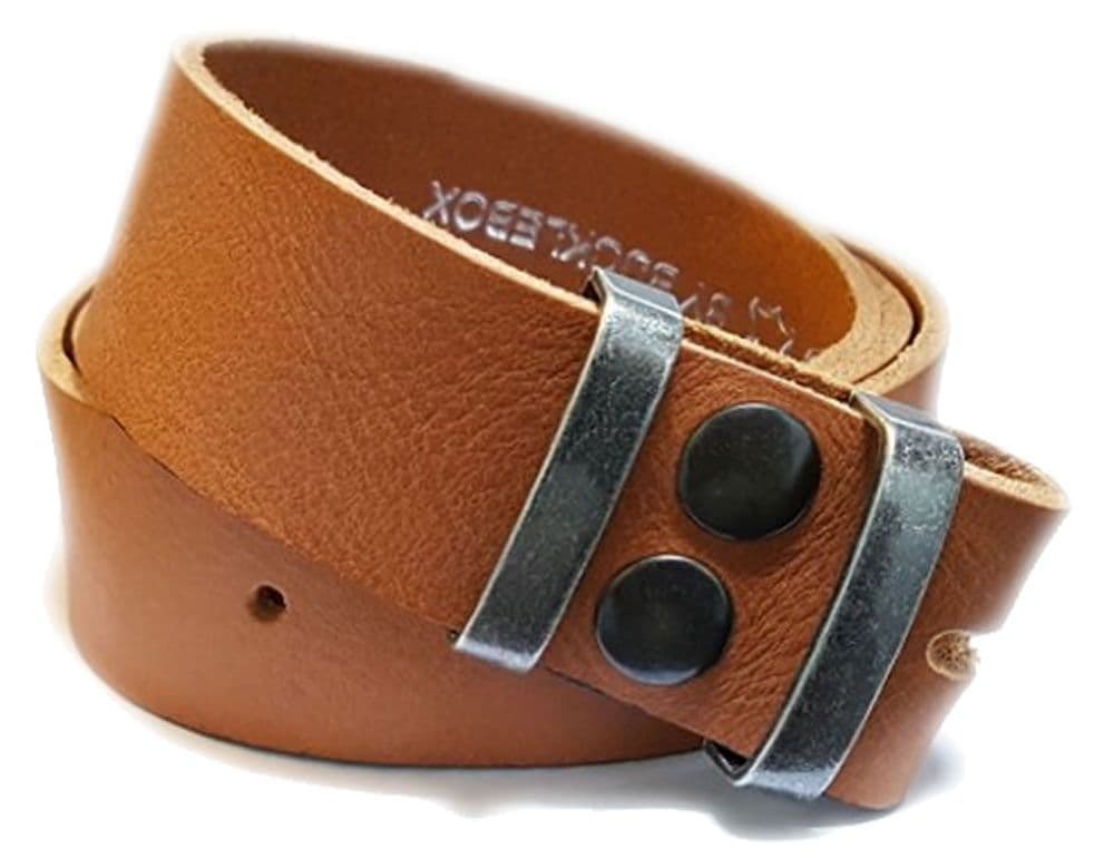 38mm Tan Soft Full Grain Snap Fit Leather Belt 1 5 inches wide