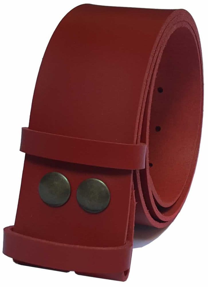 50mm Red Snap Fit Leather Belt