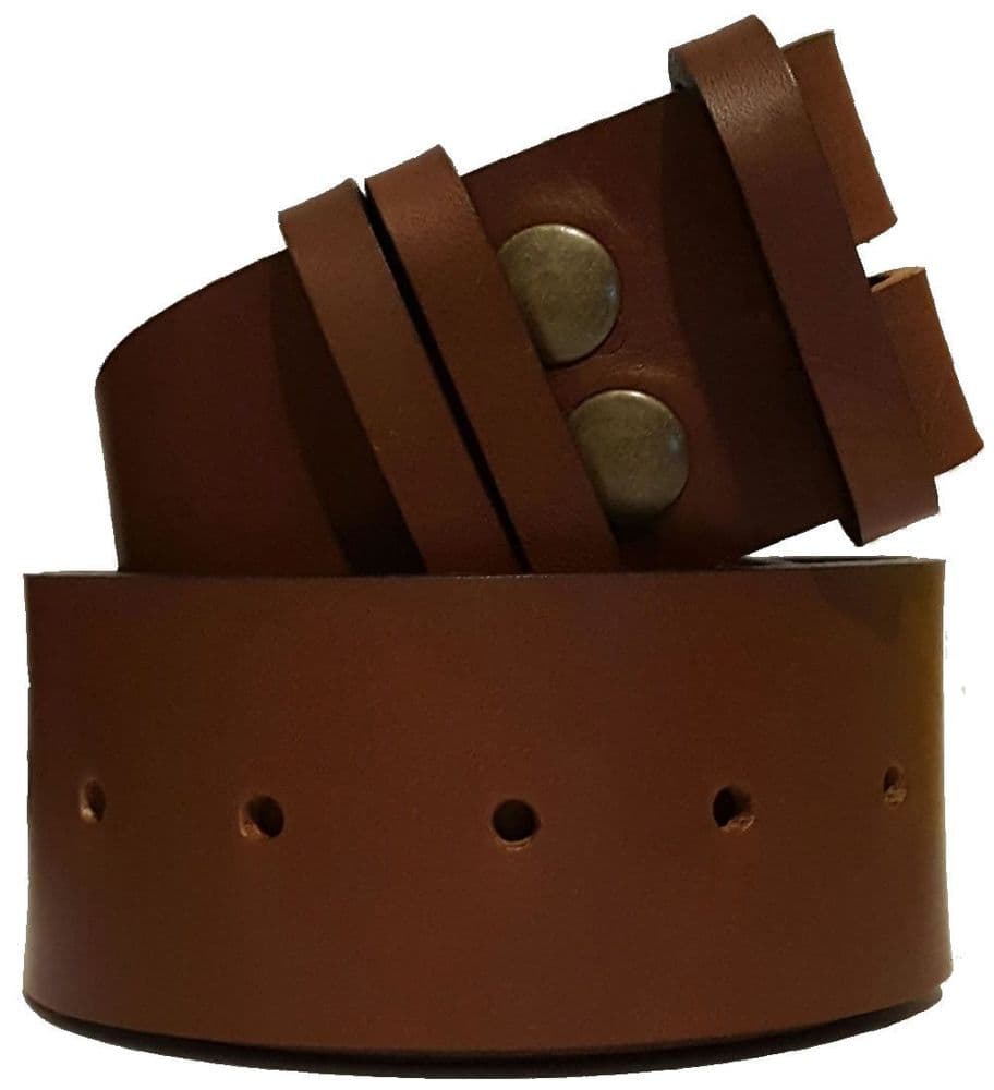 50mm Wide Brown Veg Tan Leather Belt