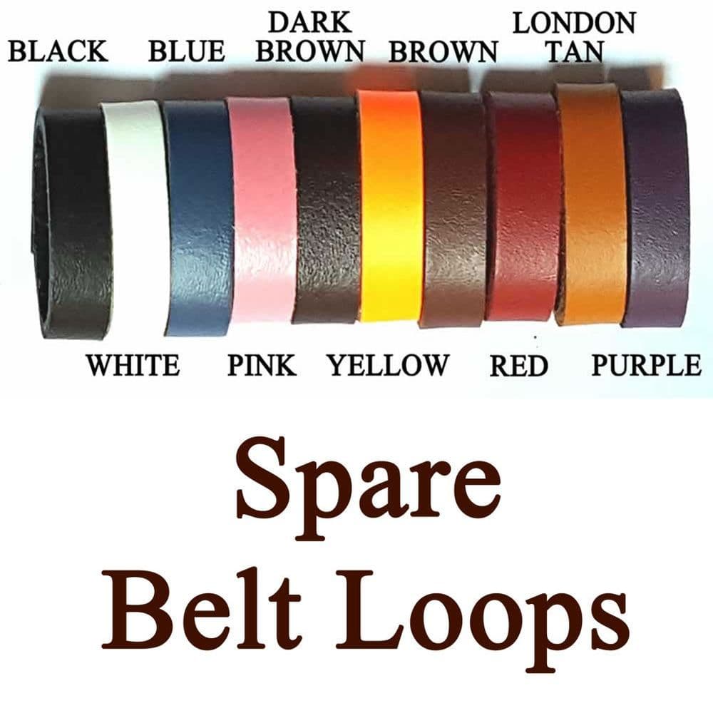 6 x 50mm black leather belt loops