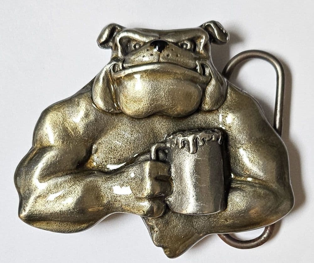 British Bulldog Beer Drinker Belt Buckle Code EA8