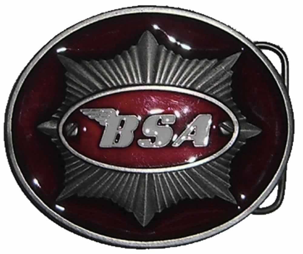 BSA Star Belt Buckle with display stand dark red Code MF7