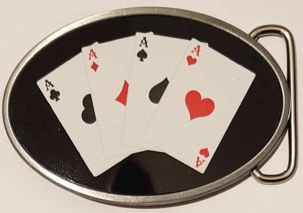 Four Aces Card Game Belt Buckle Code A0083
