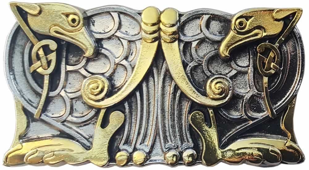 Gold & Silver Plated Celtic Birds Belt Buckle with display stand Code BH5