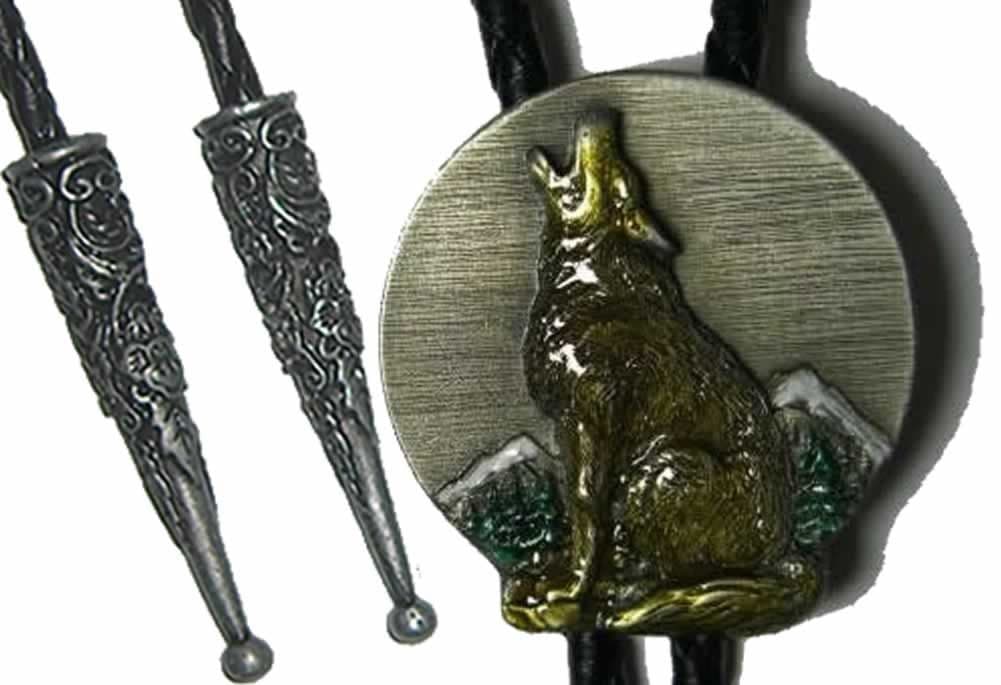 HOWLING WOLF bolo tie