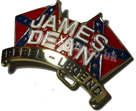 JAMES DEAN - CONFEDERATE FLAG Belt Buckle display stand Code JF1