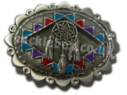 North American Indian Dream Catcher Shield Belt Buckle display stand ...