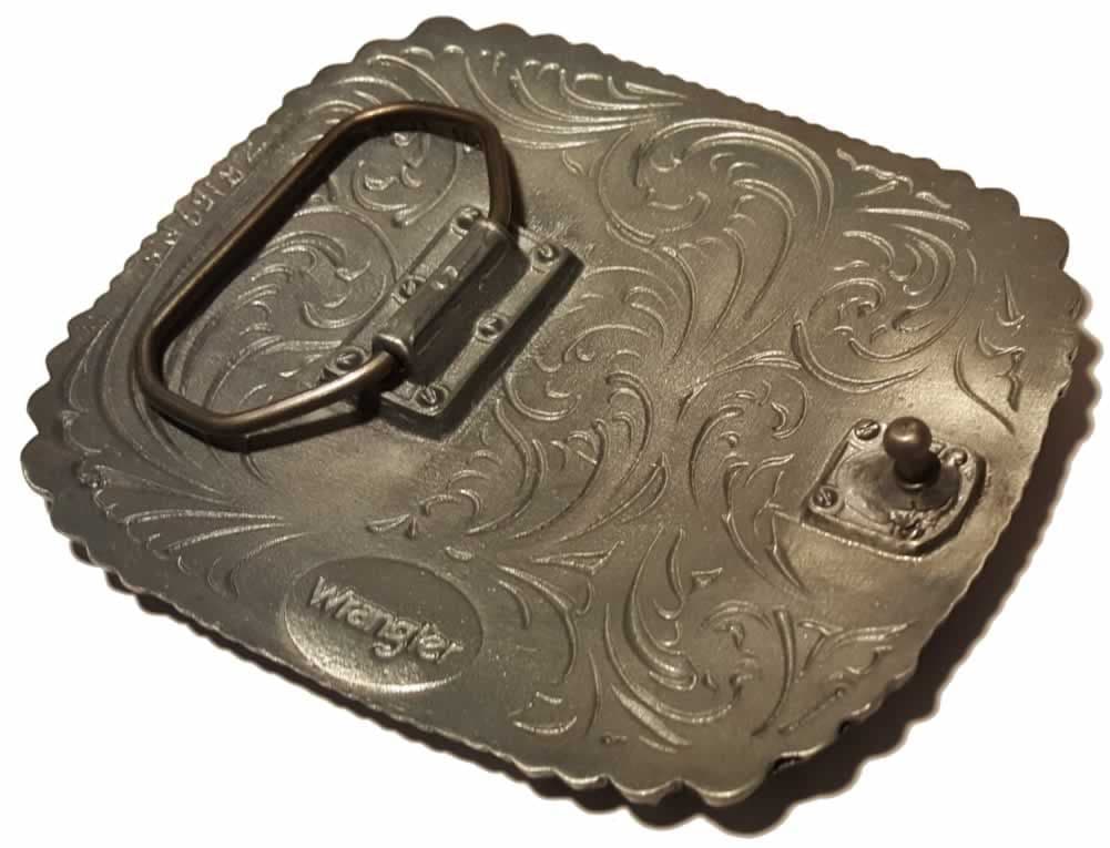 OBLONG WRANGLER Bull Rider BELT BUCKLE display stand Code RB6