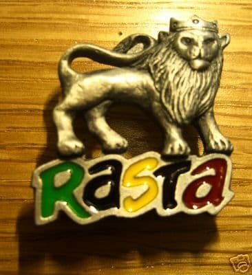 Rasta Lion Pin Badge
