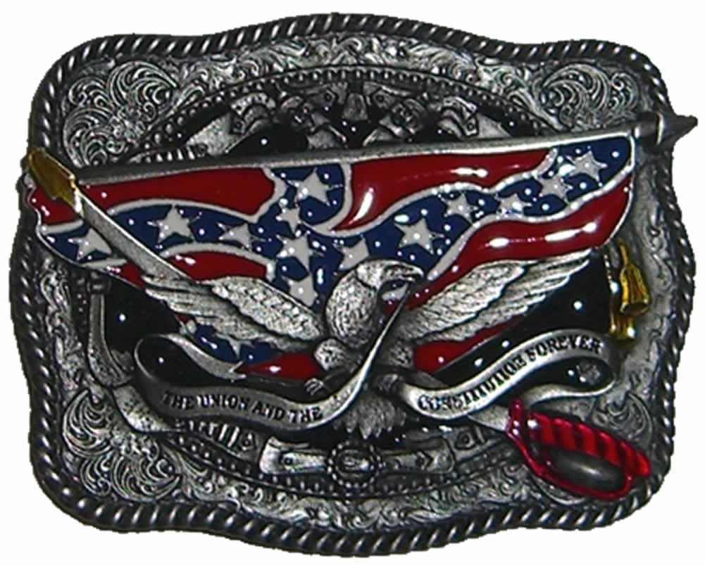 The Union and the Constitution Forever Belt Buckle with display stand