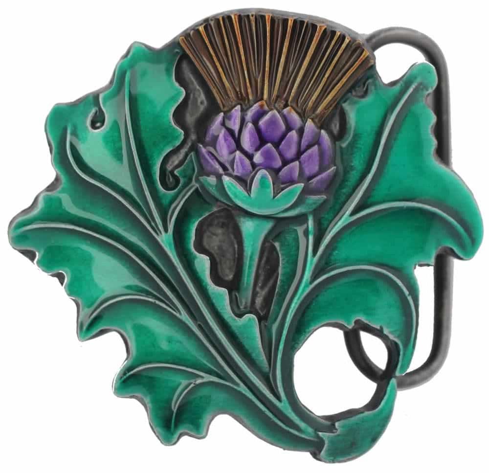 Thistle Belt Buckle with display stand Code KM5