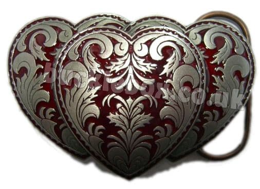 TRIPLE HEART BELT BUCKLE display stand