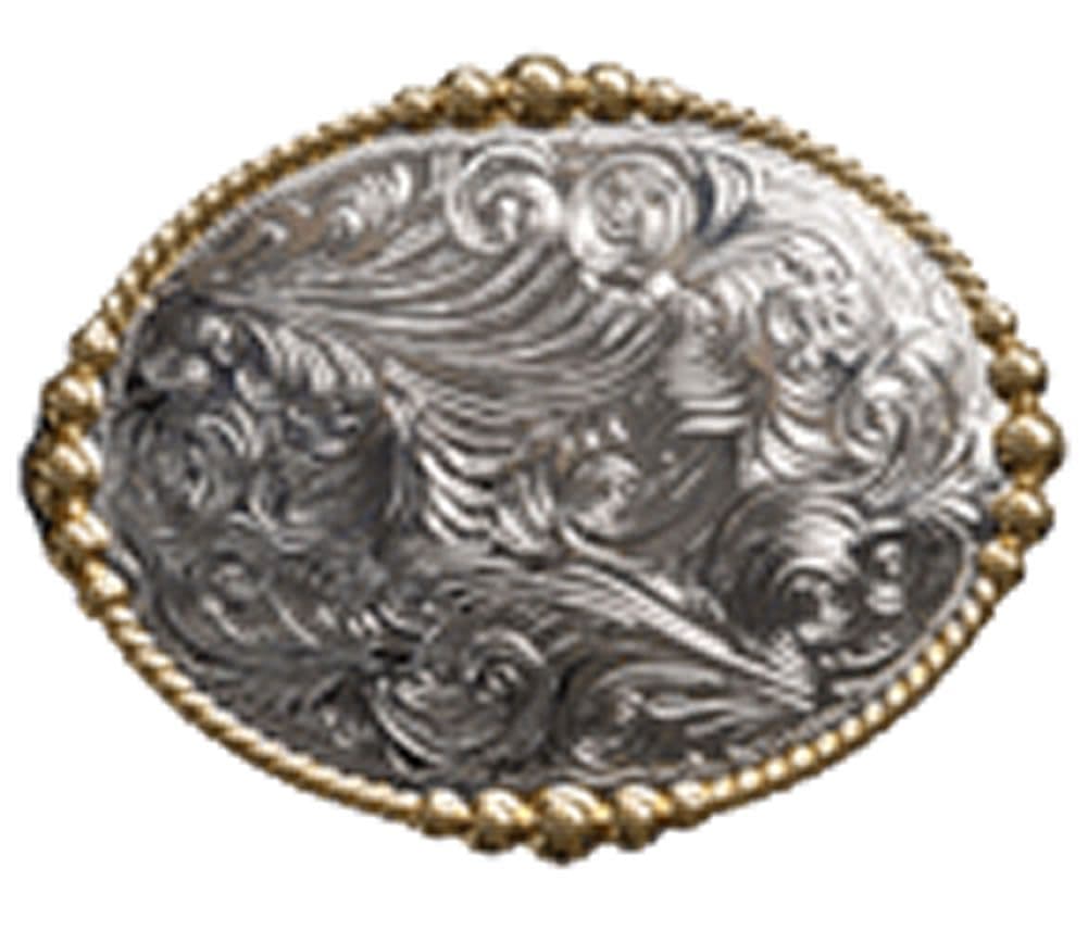 Wrangler Oval Rodeo Belt Buckle with display stand Code WB3