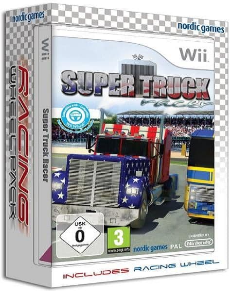 Super Truck Racer With Racing Wheel Nintendo Wii Game