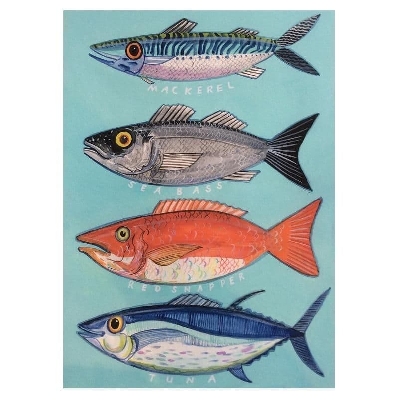 Four Fish | A3 Print | Andrew Ruffhead