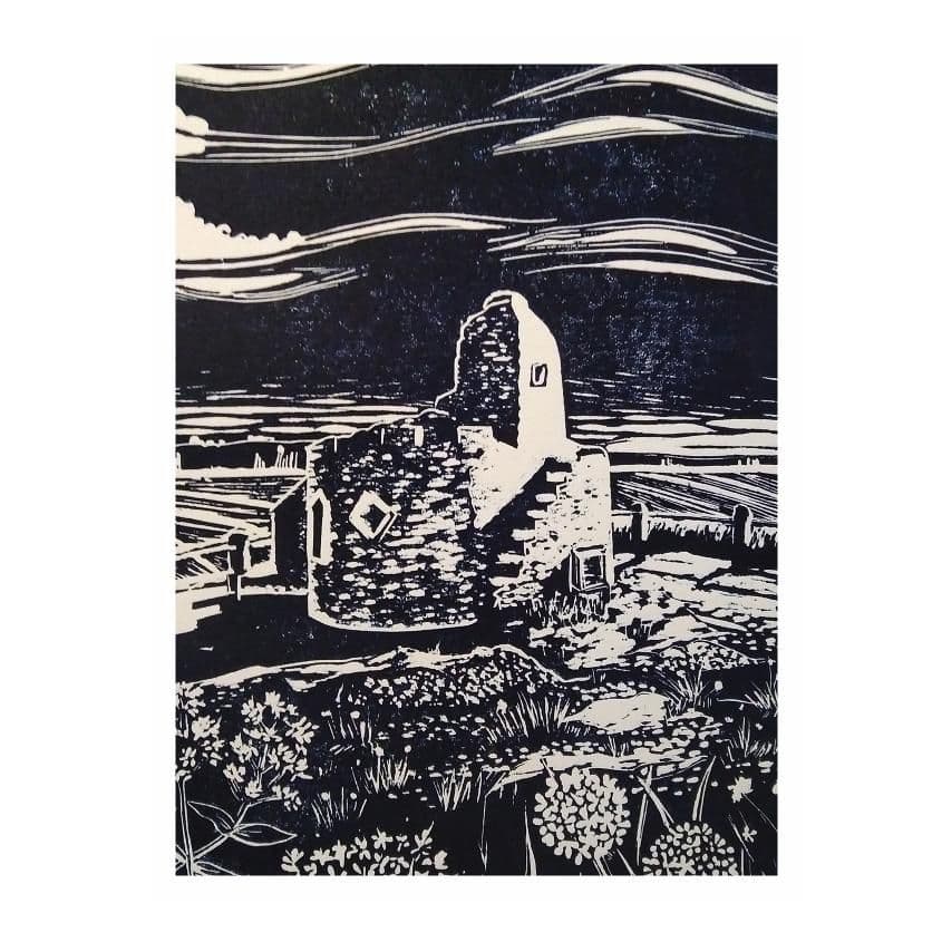 Heurs Hut | Linocut Print | Sarah Raybould