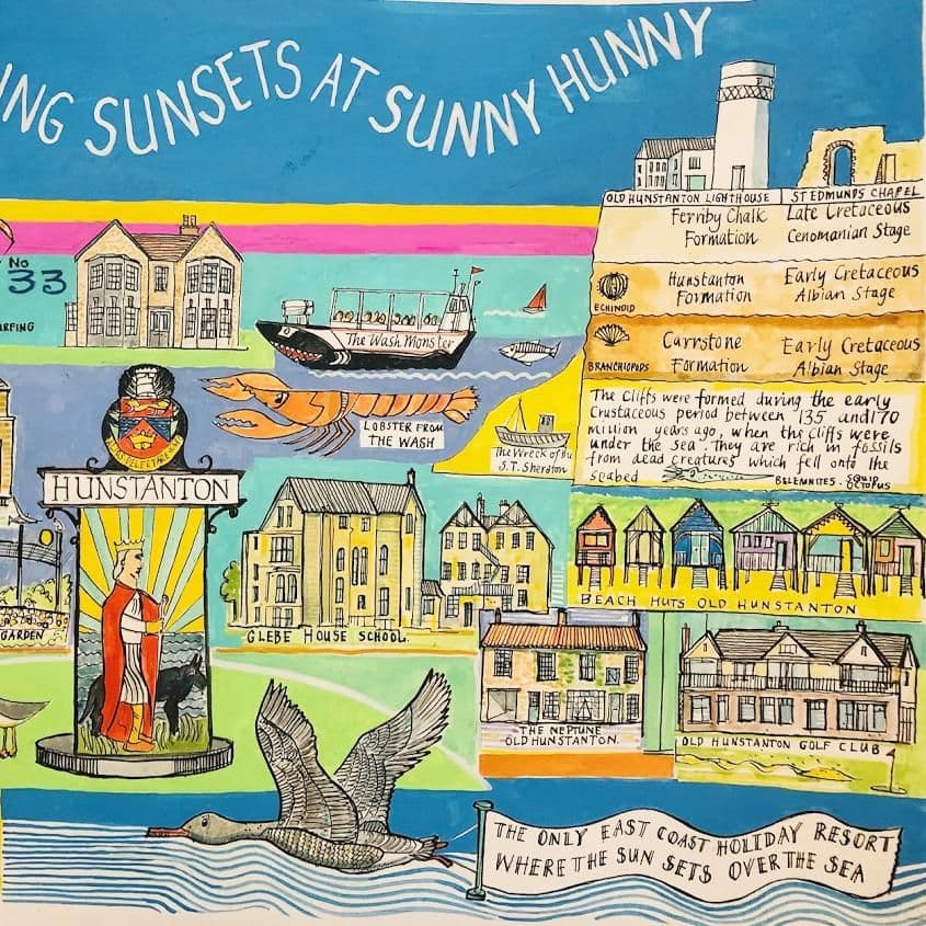 Hunstanton Town Print | A3 Print | Andrew Ruffhead