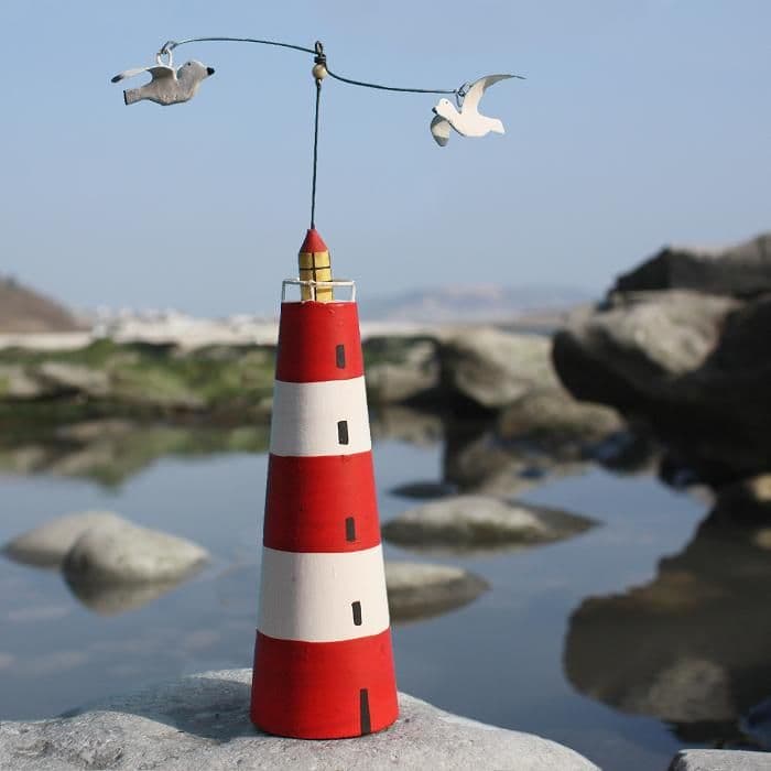 Little Red Tin Lighthouse | Lighthouse Model | Lighthouse Decoration