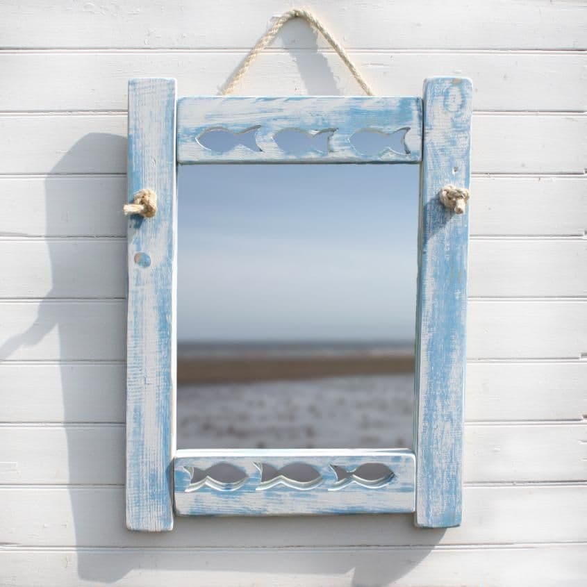 Painted Fish Mirror Large | Wall Mirror | Coastal Mirror