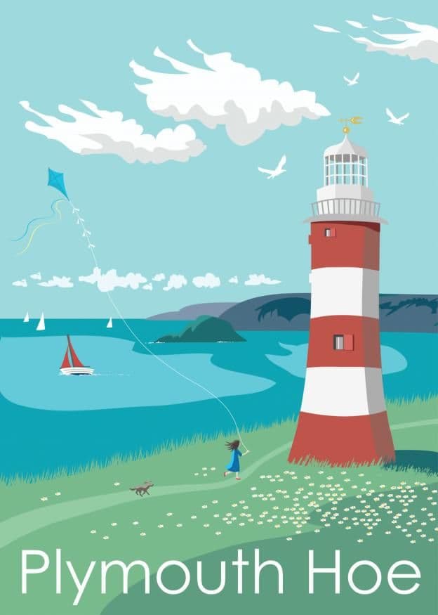 Plymouth Hoe | Travel Art Print | Tor Allen