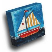 Red Boat | Original Painting | Stuart Roy