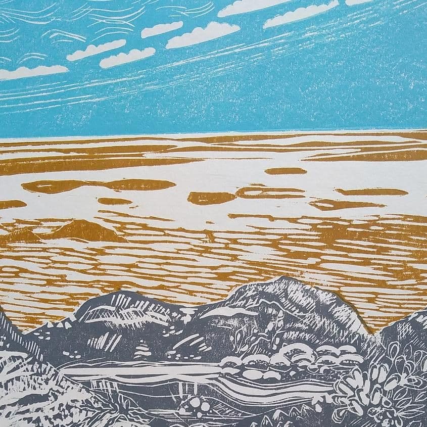 Rockpools | Linocut Print | Sarah Raybould