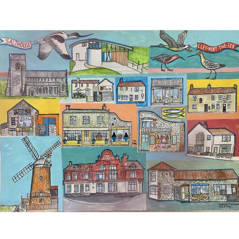 Salthouse & Cley Norfolk Print | A3 Print | Andrew Ruffhead