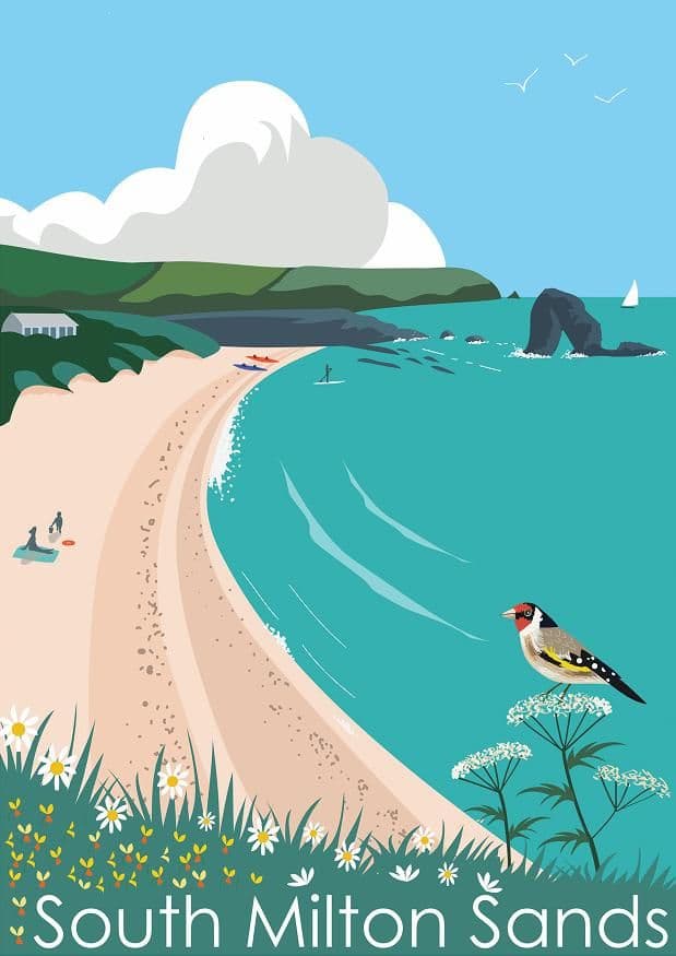 South Milton Sands | Travel Art Print | Tor Allen