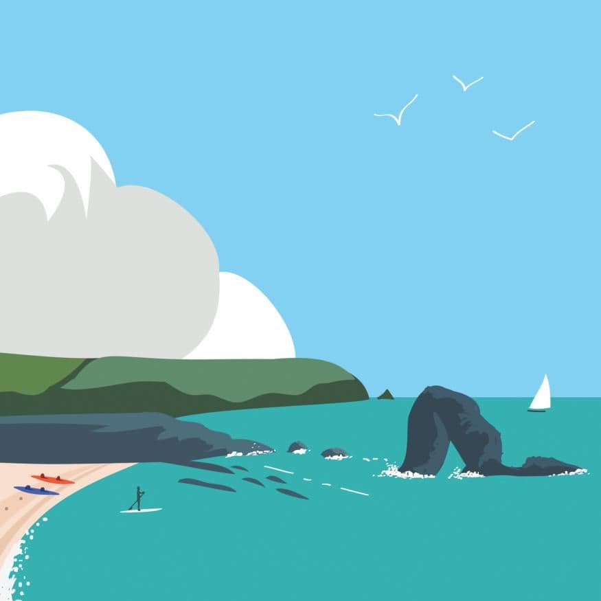 South Milton Sands | Travel Art Print | Tor Allen