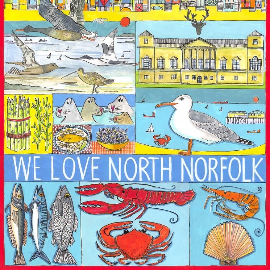 We Love North Norfolk Print | A3 Print | Andrew Ruffhead