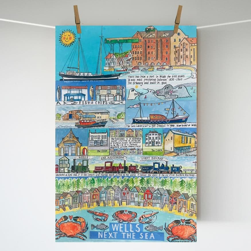 Wells next the Sea Print | A3 Art Print | Andrew Ruffhead
