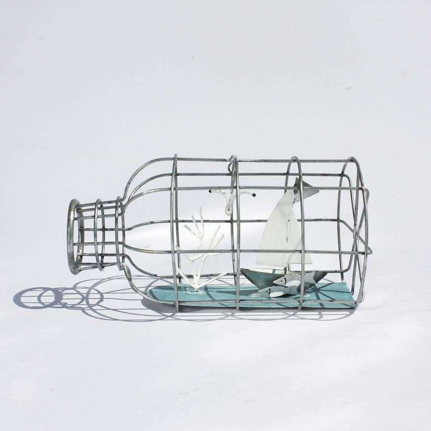 Wire Boat in a Bottle