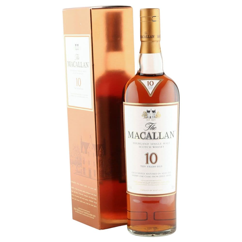 Macallan 10 Year Old, Sherry Oak Discontinued Presentation with Box ...