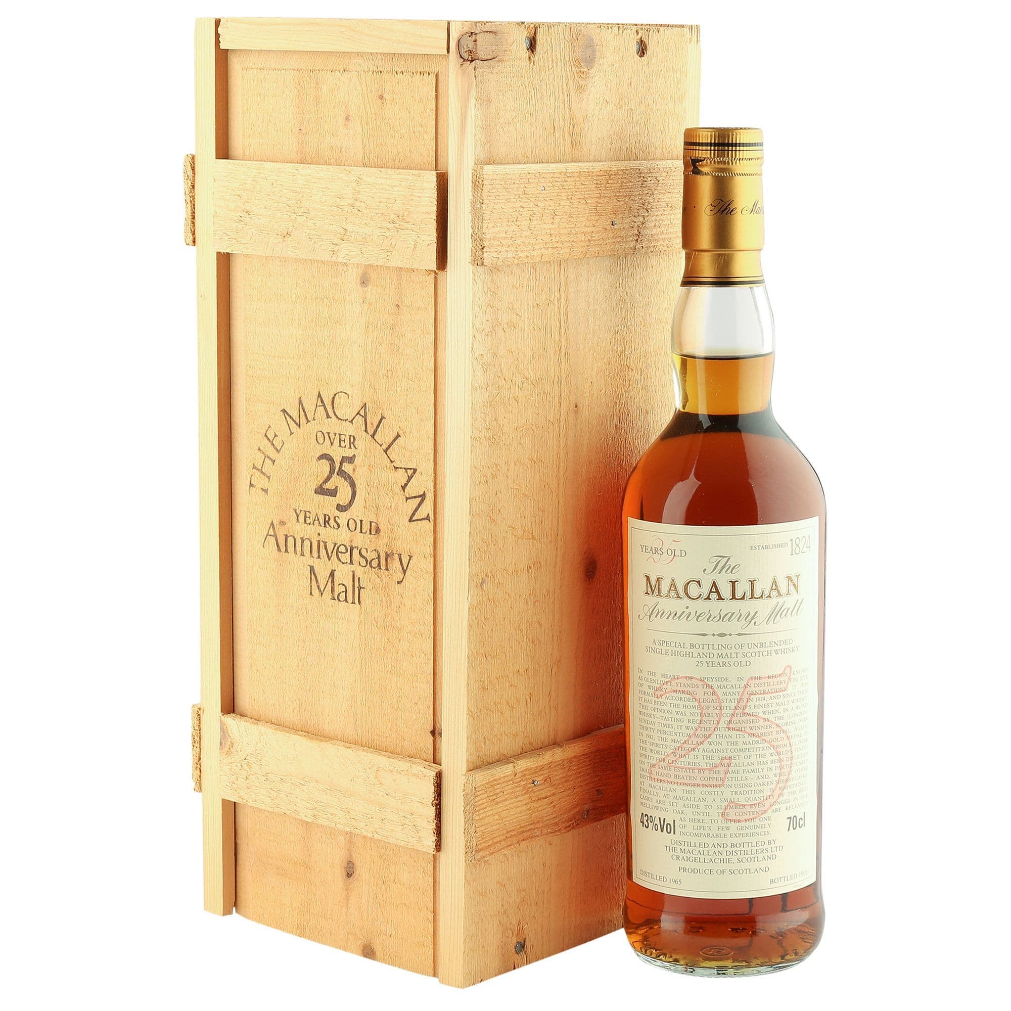 Macallan 1965 25 Year Old Anniversary Malt, UK 1991 | The Whisky Vault