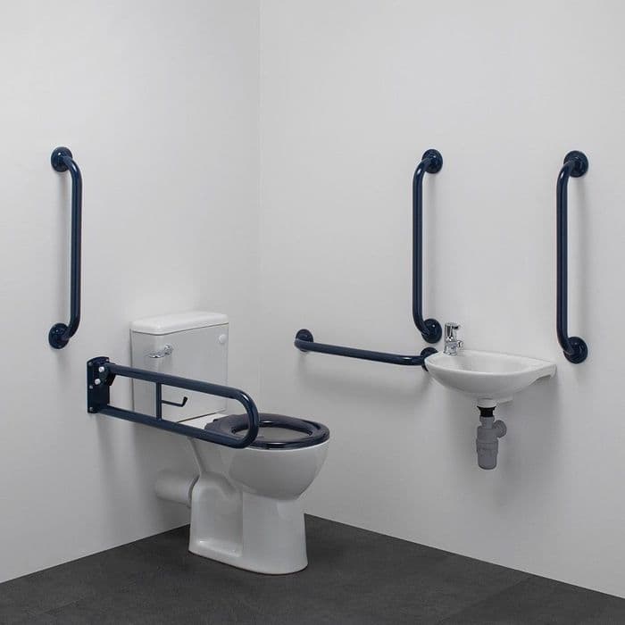 Budget Close Coupled Disabled Doc M Toilet Pack - Blue