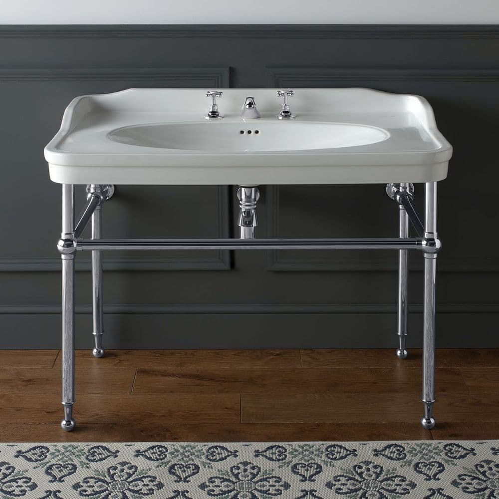 Healey & Lord Classic Collection 1000mm Console Basin with Metal Basin ...