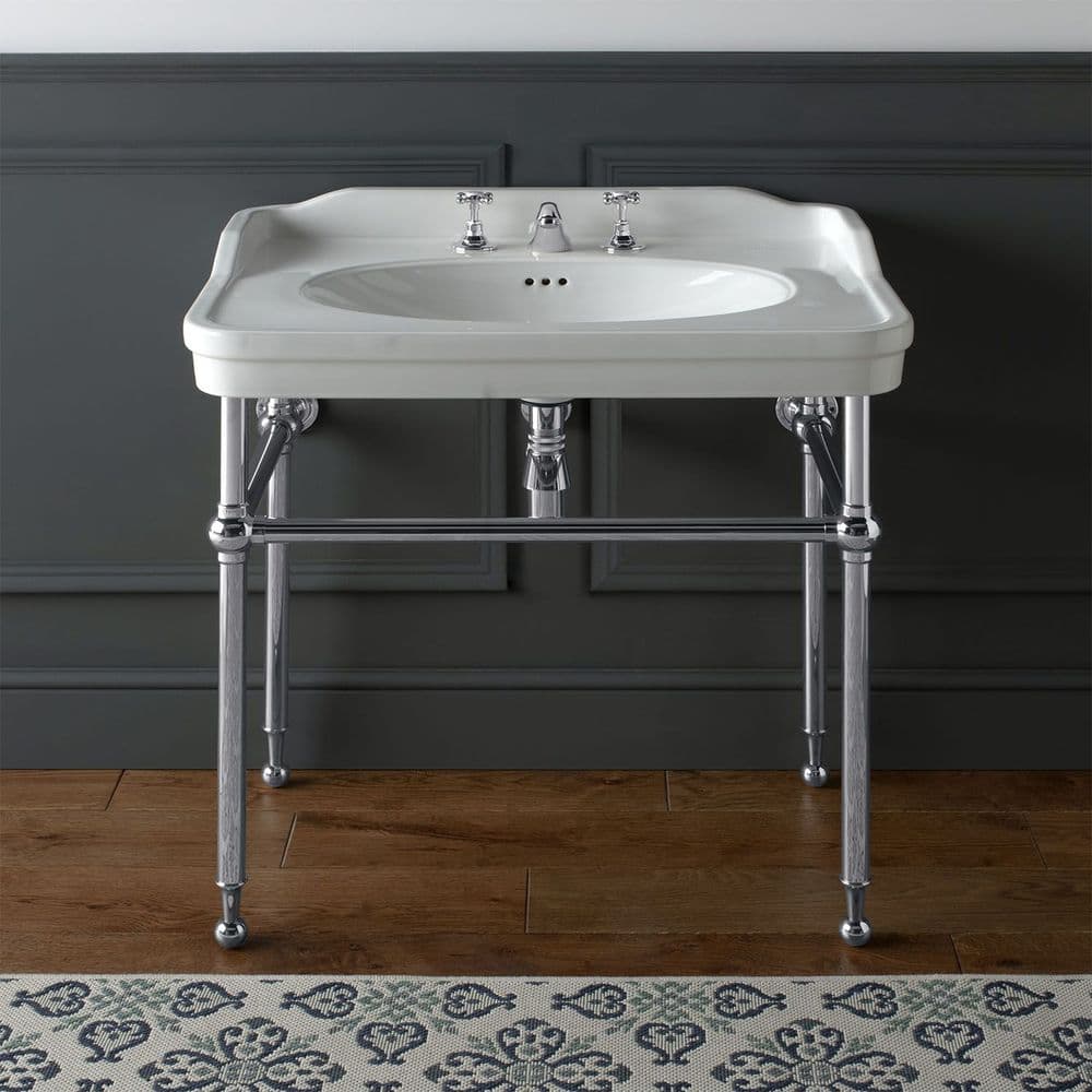 Healey & Lord Classic Collection 800mm Console Basin with Metal Basin Stand