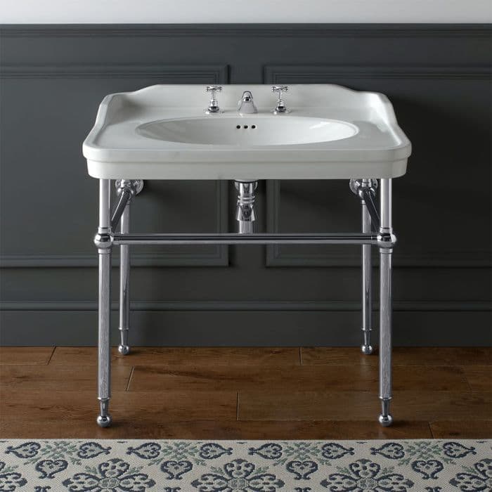 Healey & Lord Classic Collection 800mm Console Basin with Metal Basin Stand