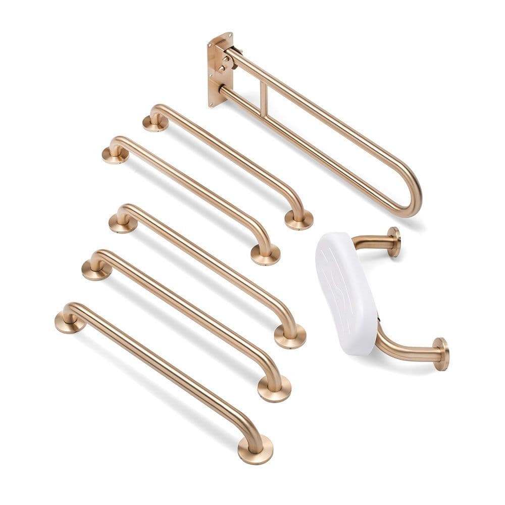 HL531X-CU Classic Disabled Toilet Grab Rail Kit With Cushion - Classic ...