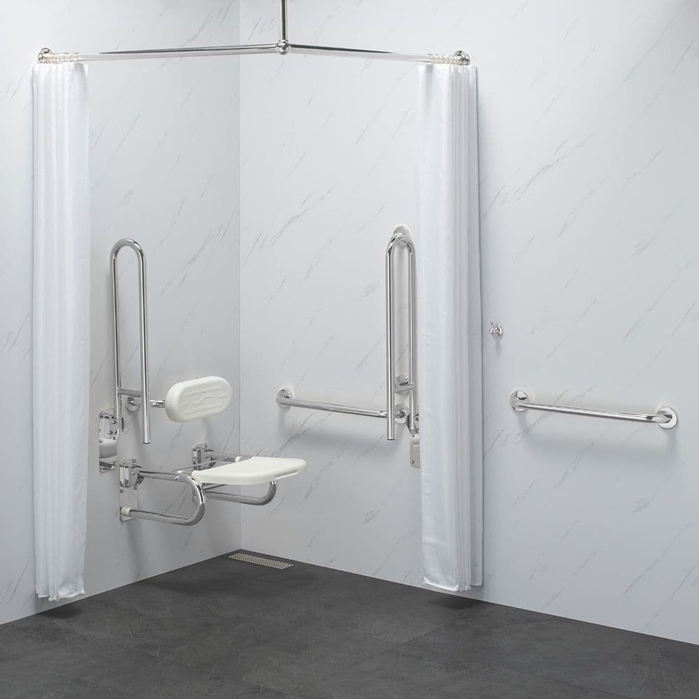 Classic DOC M / DDA Disabled Shower Pack & Curtains - Chrome